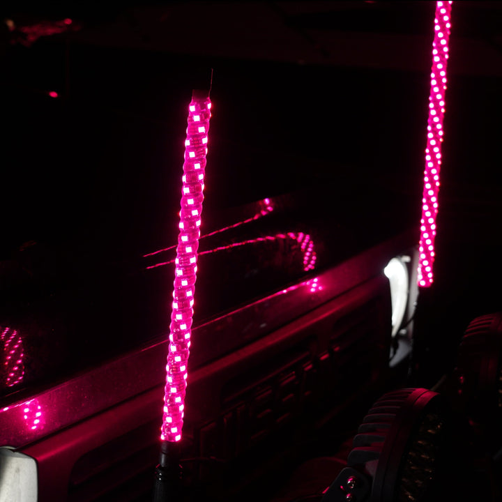 NZ Whip lights 3ft 4ft 5ft LED RGB Whips singles, pairs, 200 patterns ...